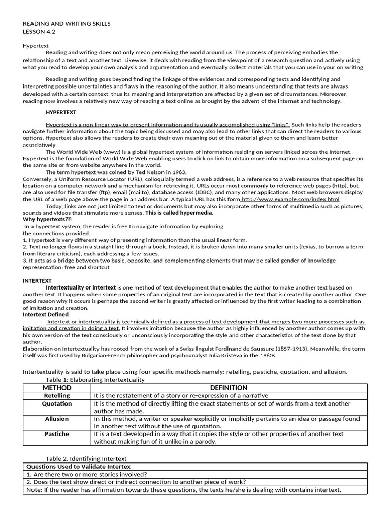 Raw Lesson 4.2 | PDF