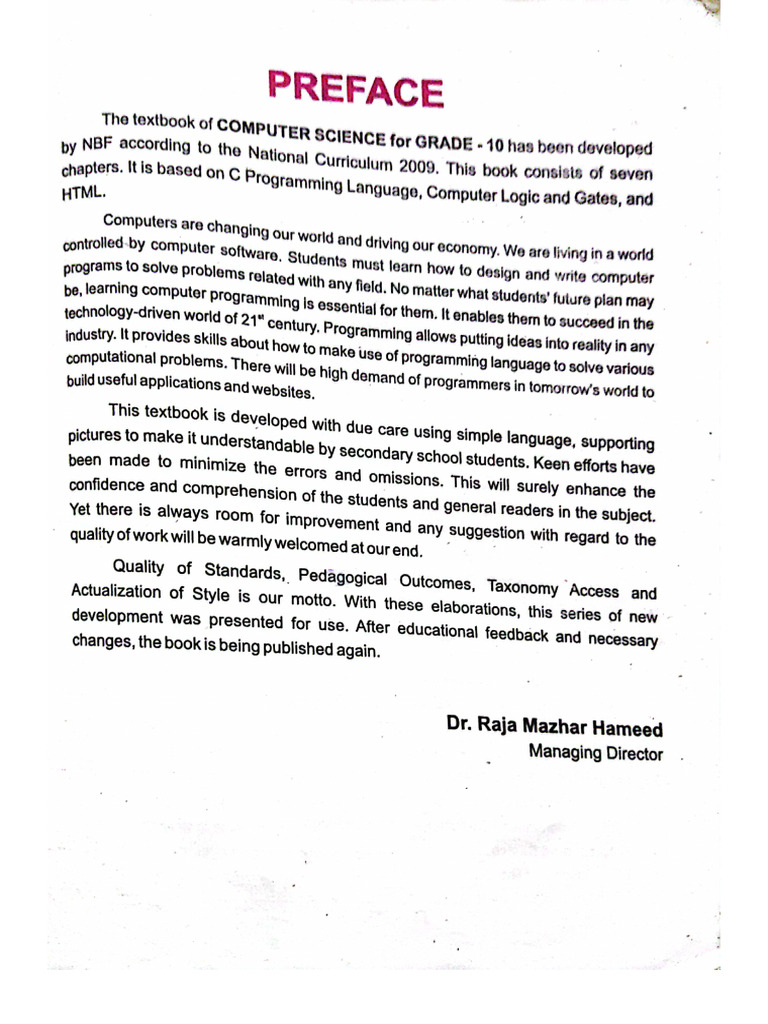 Preface of A Computer Book | PDF