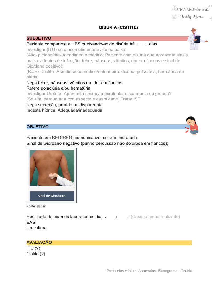 Roteiro Disúria | PDF