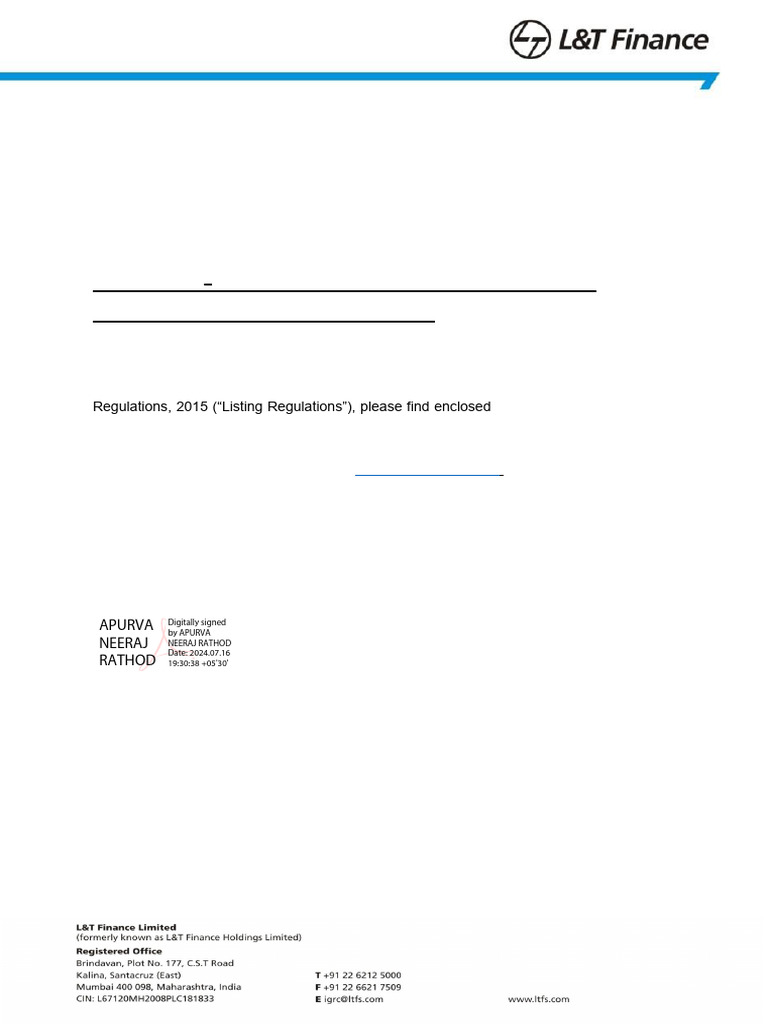 LTFinance - InvestorPresentation FY25 Q1 | PDF