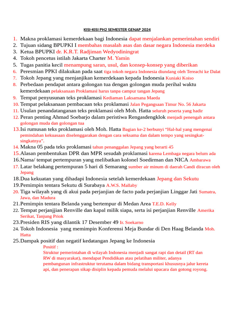 Kisi-Kisi PH2 Kelas 9 | PDF