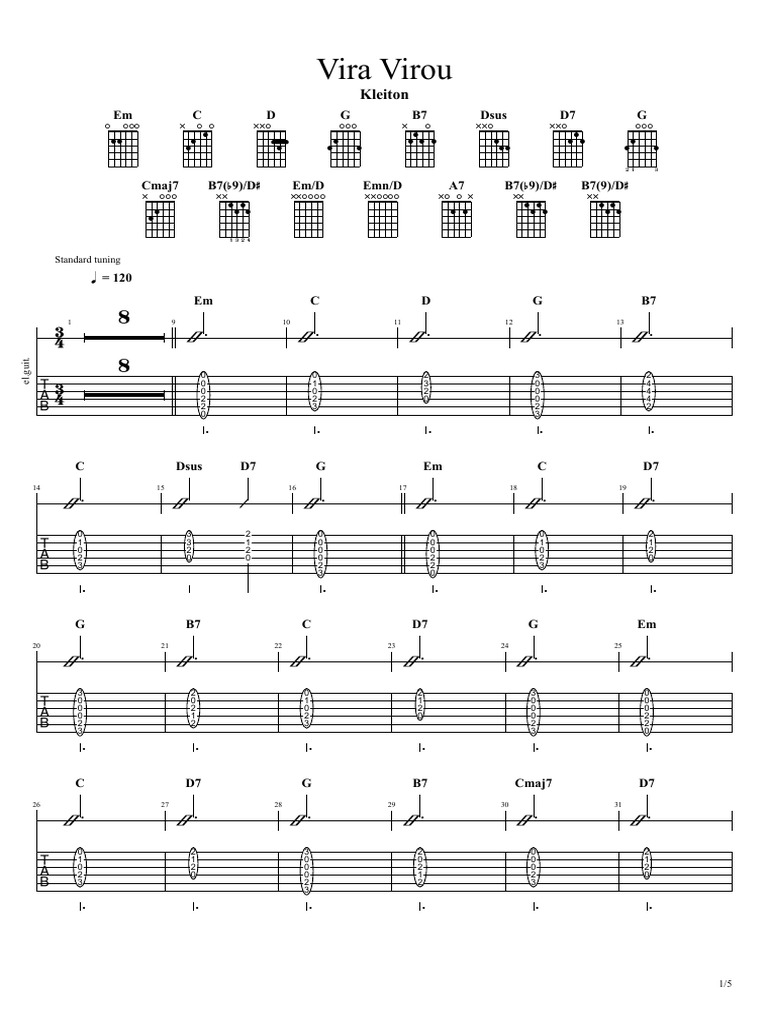 Vira Virou - GTR - Tab-1 | PDF