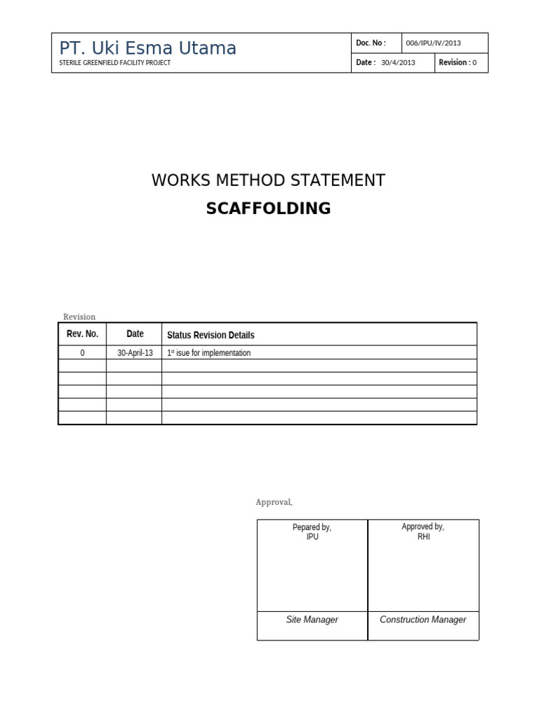 Scaffolding Method | PDF | Scaffolding | Construction Equipment