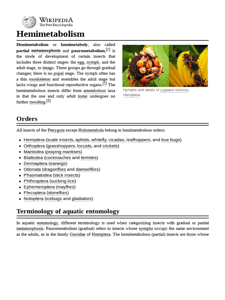 Hemimetabolism | PDF