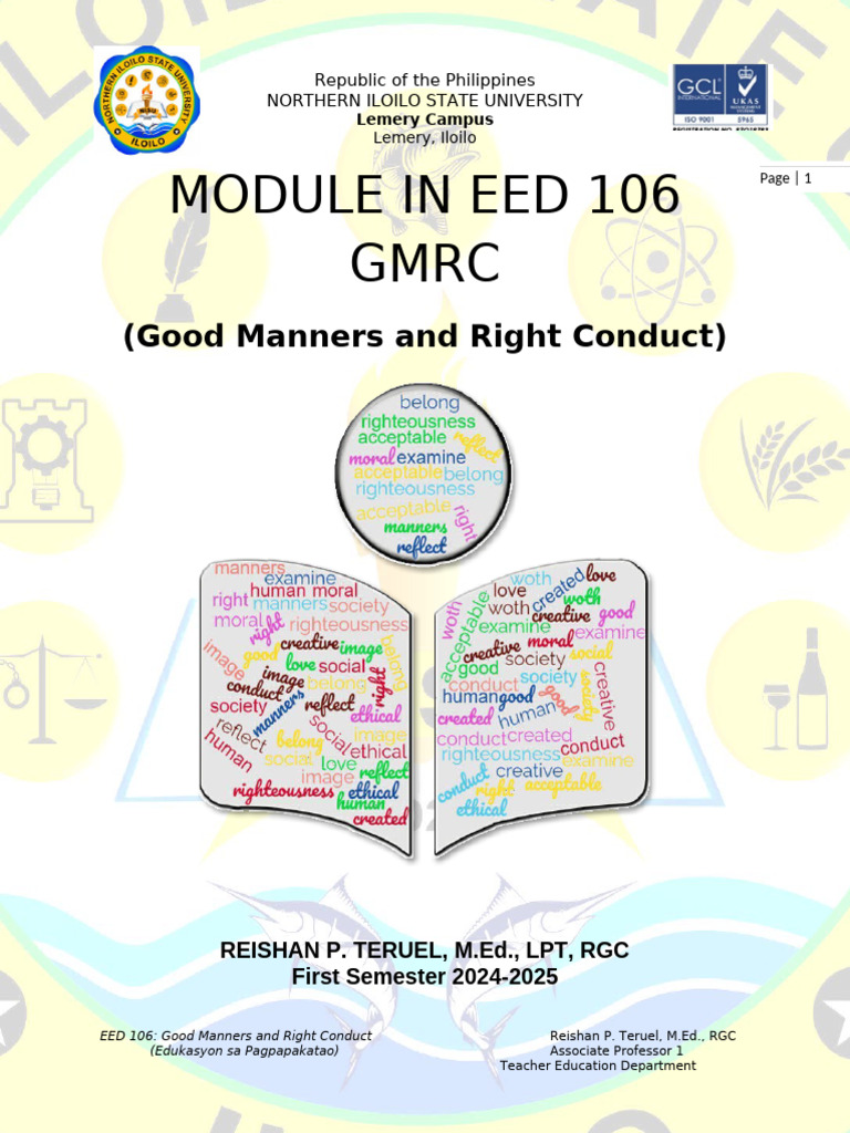 Eed 106 GMRC 1st Sem 2024 2025 Module 1 Mid Term | PDF