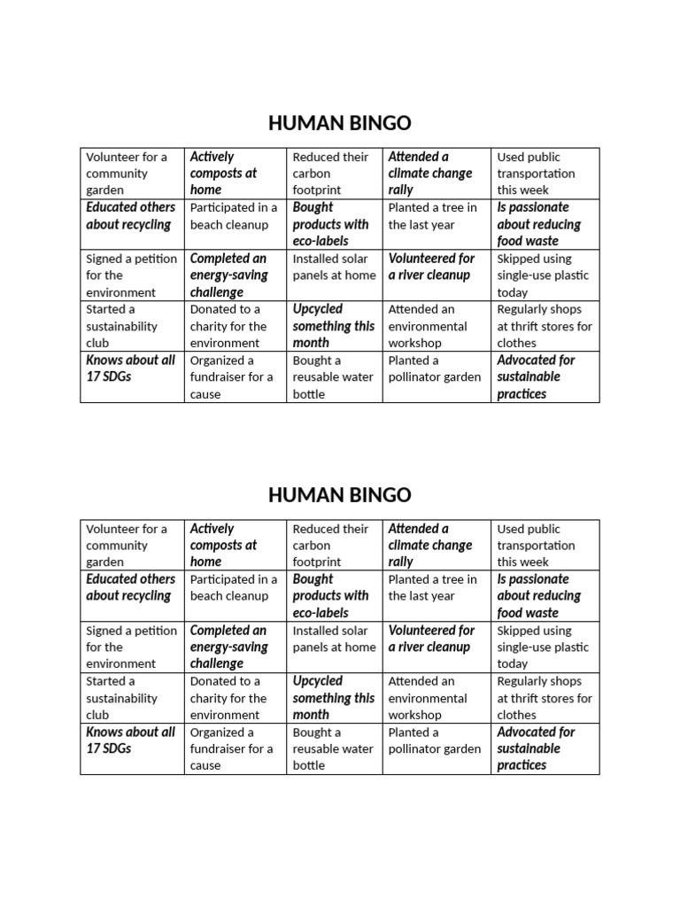 Human Bingo | PDF