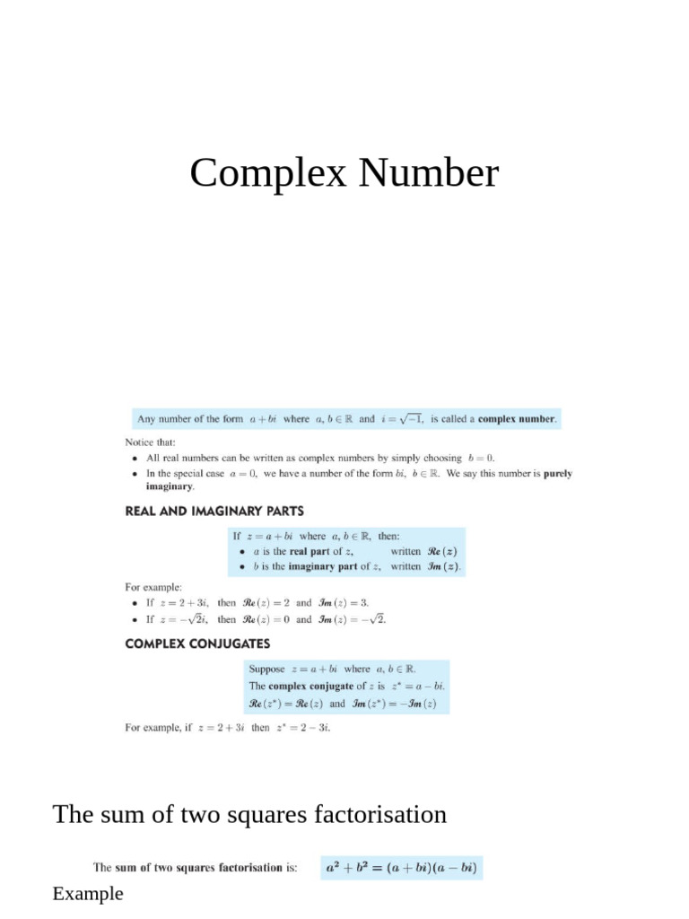 Complex Number (1) | PDF