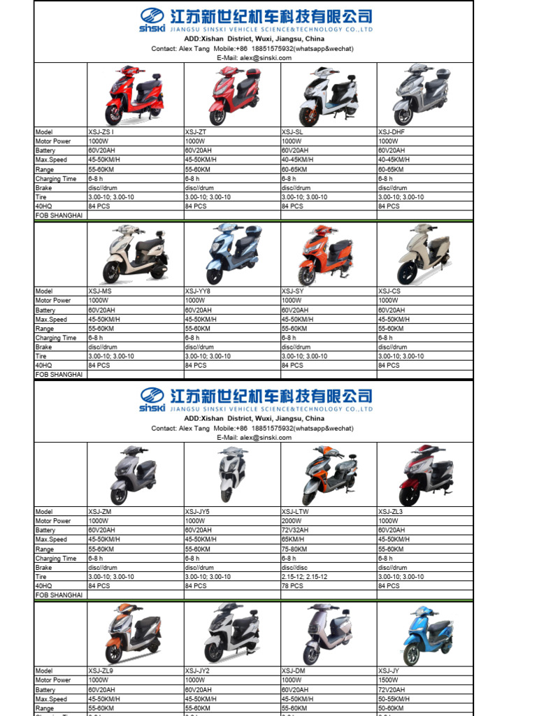 Electric Motorcycle-Jiangsu Sinski | PDF | Brake | Automotive Technologies