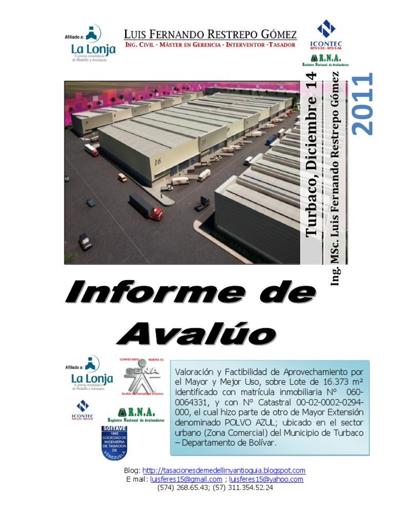 Informe de Avalúo Lote en Turbaco C-F | PDF | Business | Naturaleza