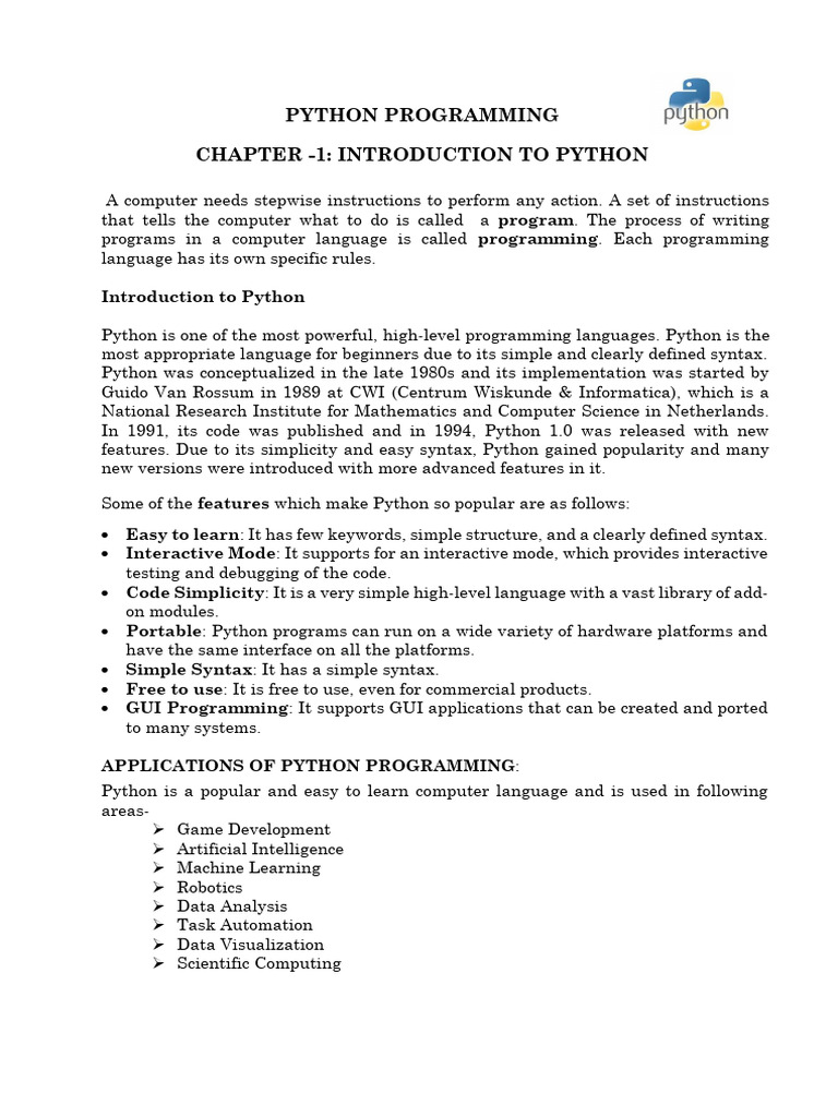 GRADE8PythonPT1notes 20240722102452 | PDF