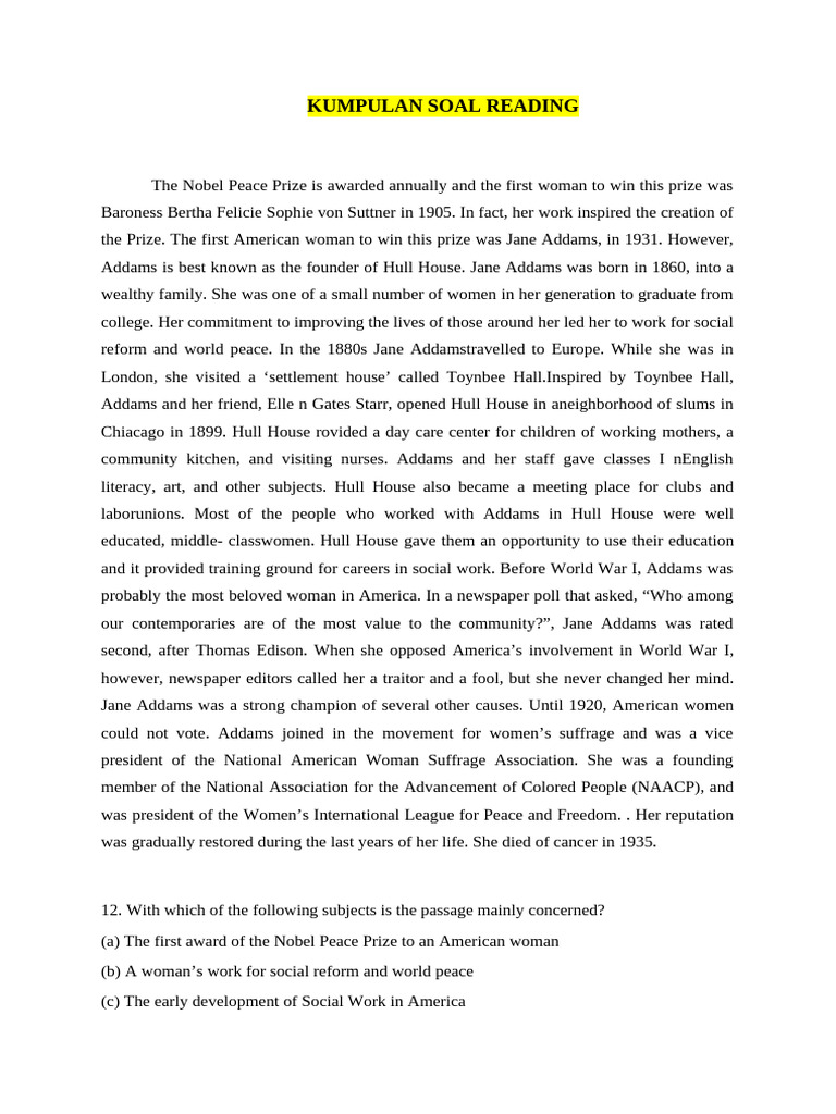 Contoh Soal Reading | PDF