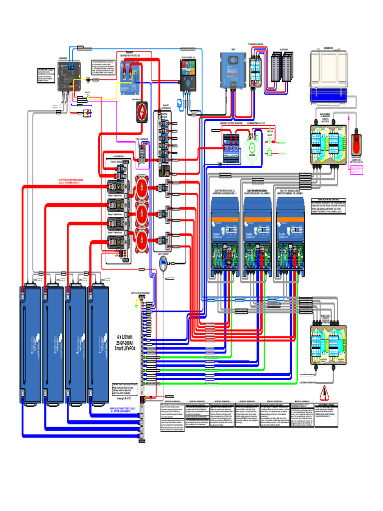 3 Phase VE Bus BMS System 5 Pin With 3xquattro and 4x200ah 24V Li Rev ...