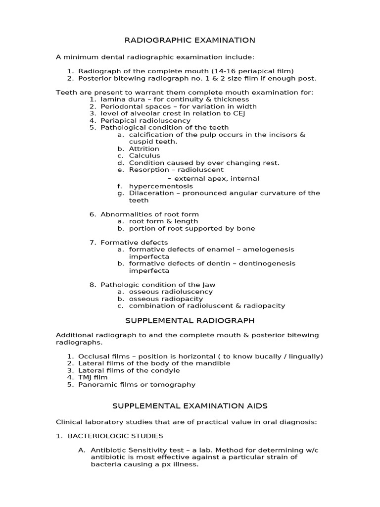 Radiographic Examination | PDF