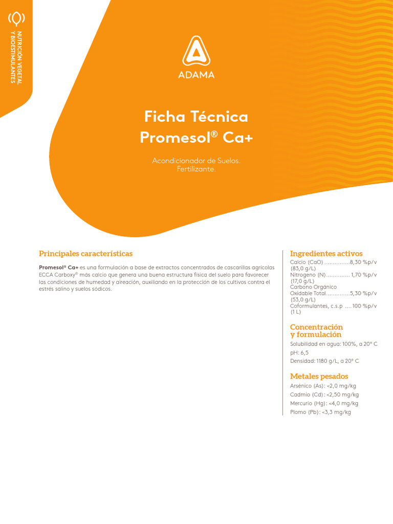 Ficha Técnica Promesol CA 10-08-23 | PDF