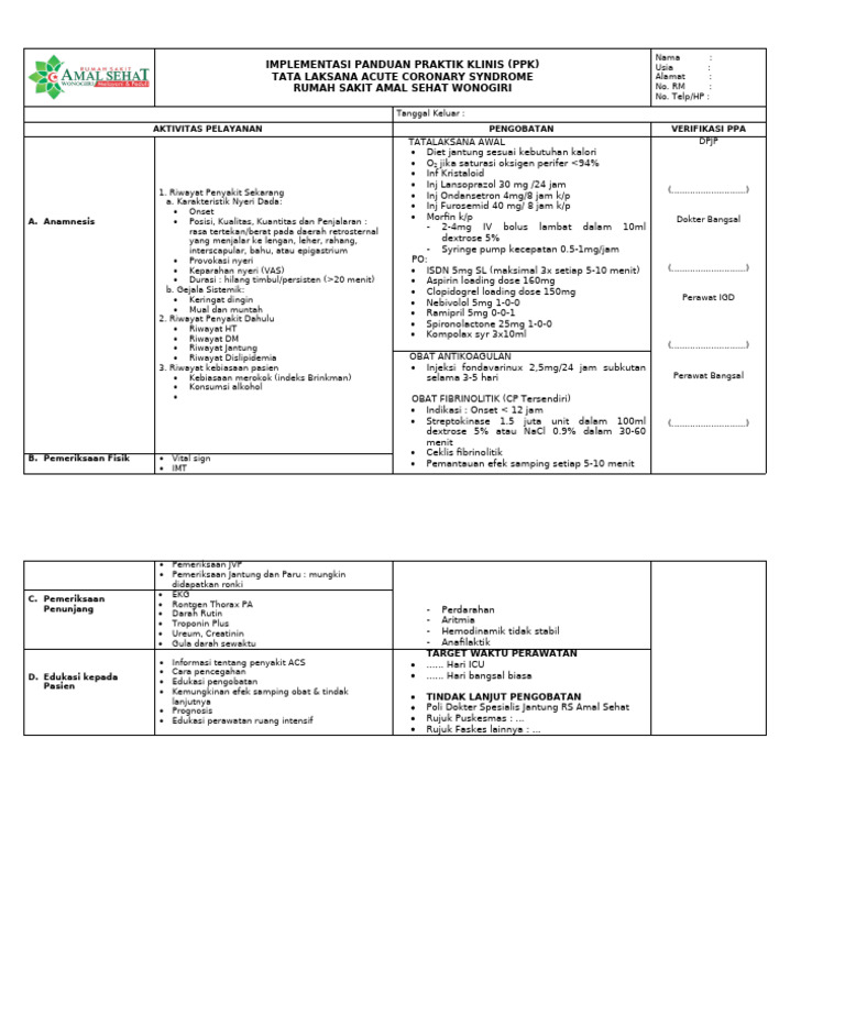 Clinical Pathway ACS RSAS | PDF