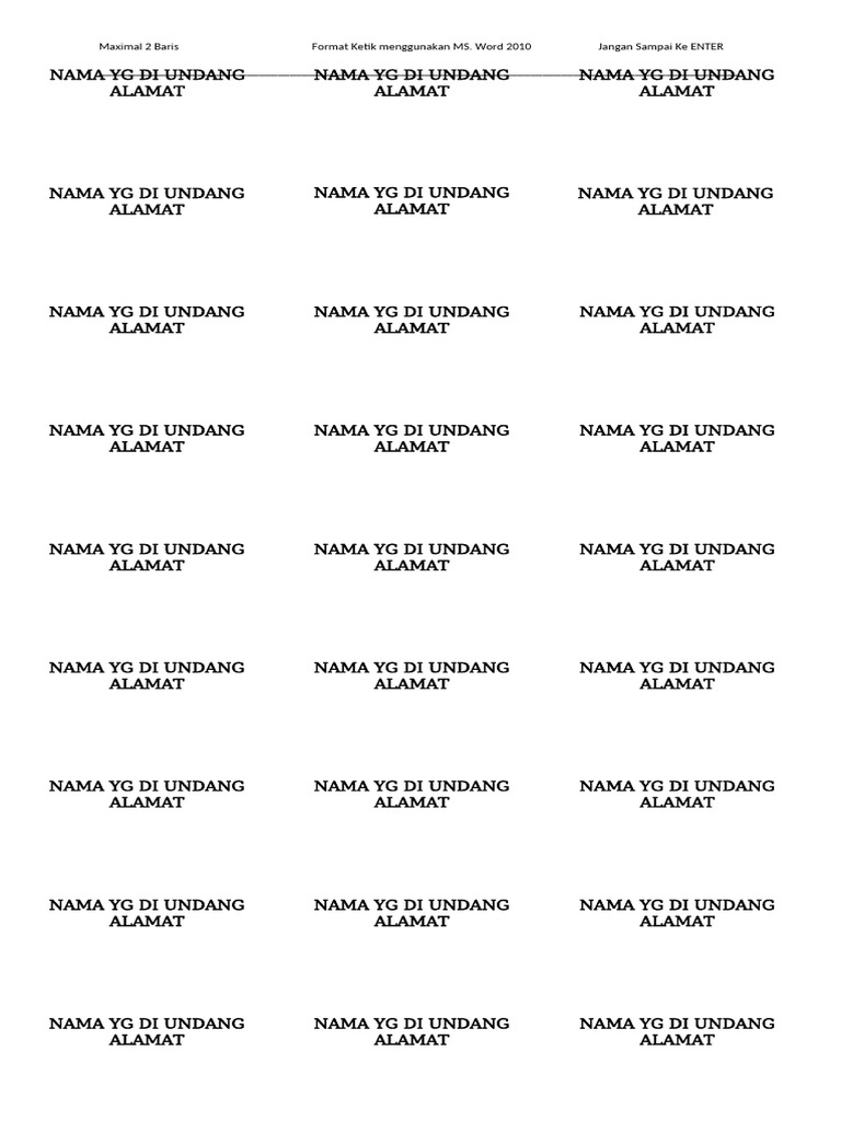 2. JANGAN LUPA ( RENAME NAMA KALIAN ) label stiker 20 lembar | PDF