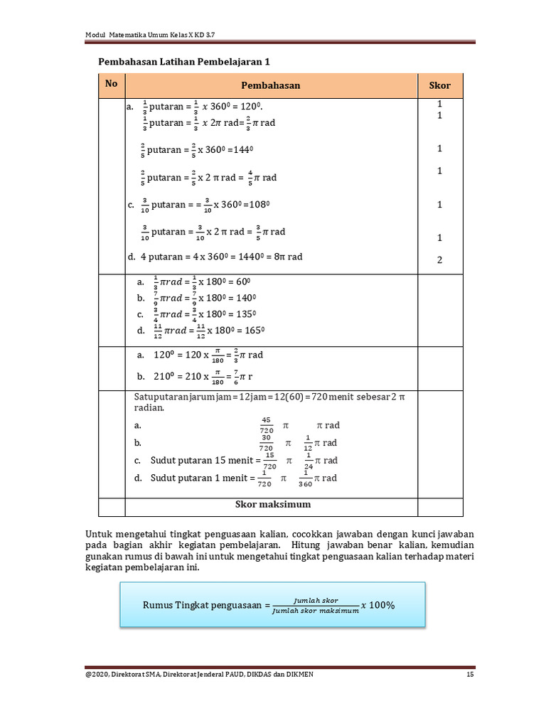 Pembahsan KD 3.7 KLS X | PDF | Metrology | Rotation