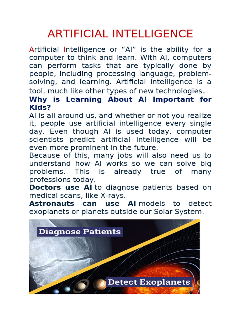 Artificial Intelligence and Virtual Reality - School Magazine | PDF