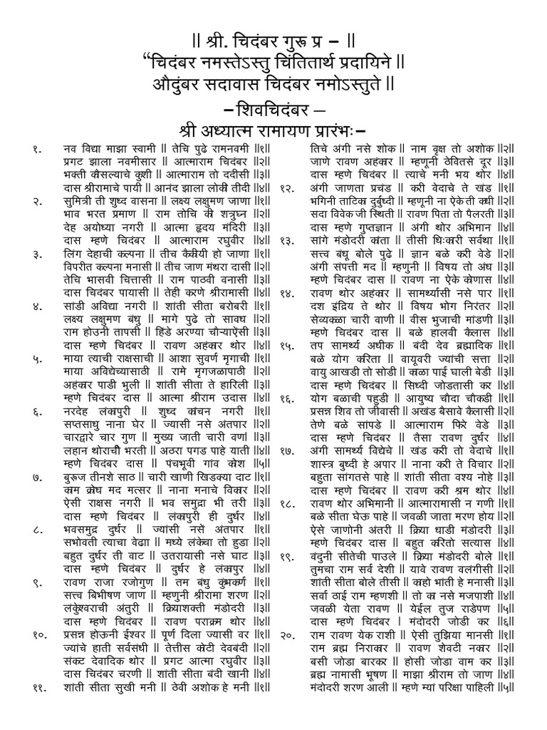 Chidambar Stotra Part 01 | PDF | Ramayana | Rama