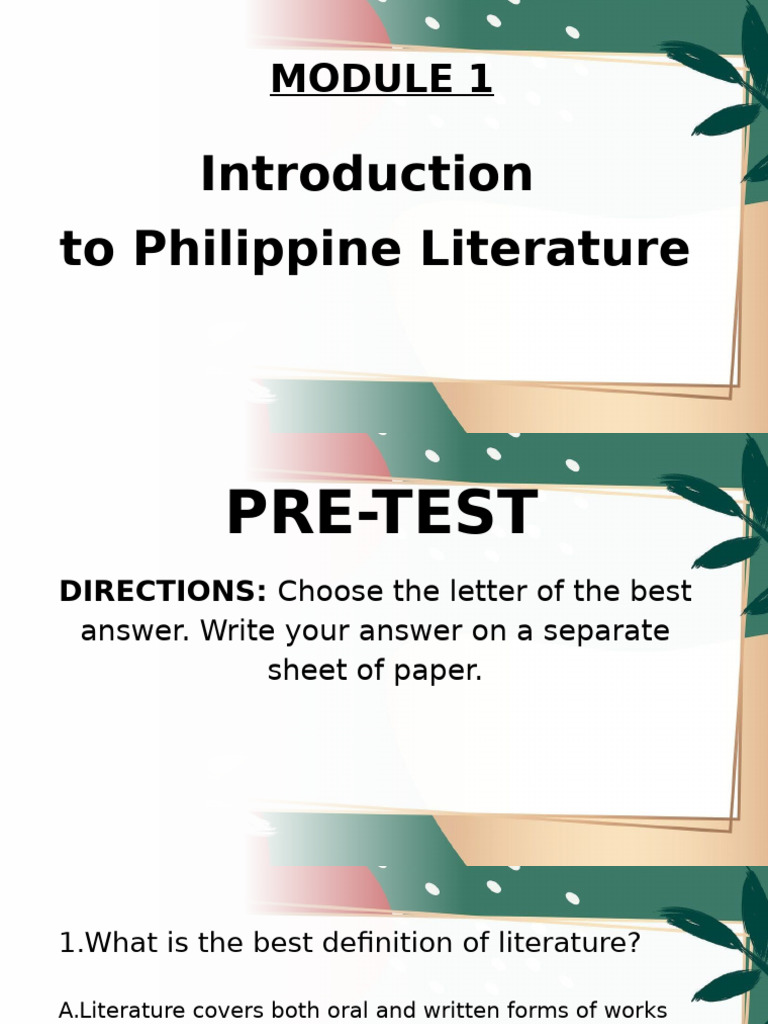 Module 1 Introduction To 21st Century Literature Students | PDF