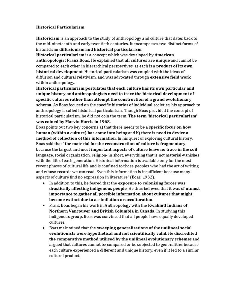 06 - Historical Particularism Franz Boas | PDF | Franz Boas | Social ...
