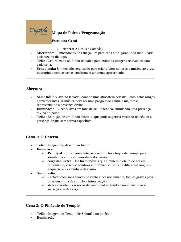 Mapa de Palco e Programação | PDF