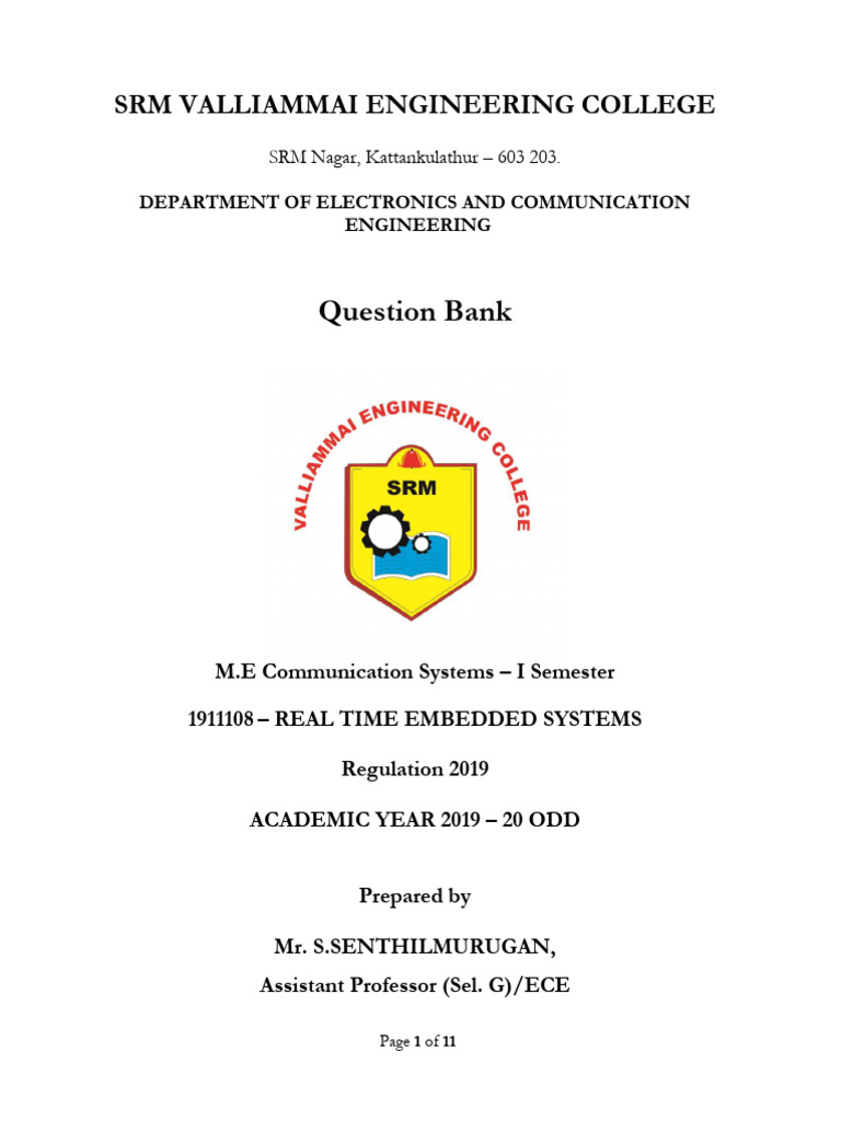 Real Time Embedded Systems | PDF