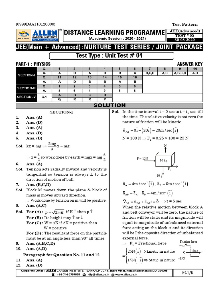 # 5 - Nurture - Advanced - Solution - @JEE-BOOKS - Telegram | PDF