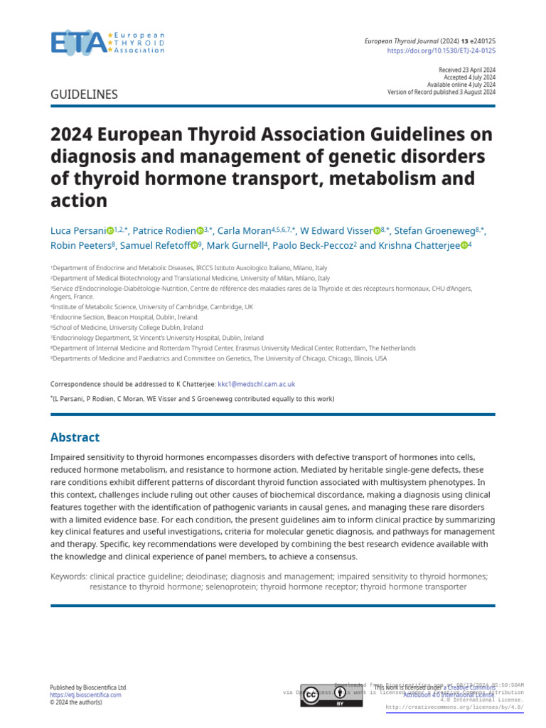 2024 European Thyroid Association Guidelines On | PDF