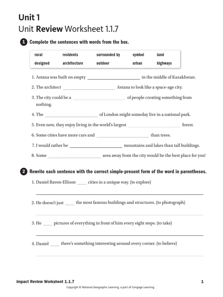 Owi l01 U01 07 Worksheet 1 | PDF