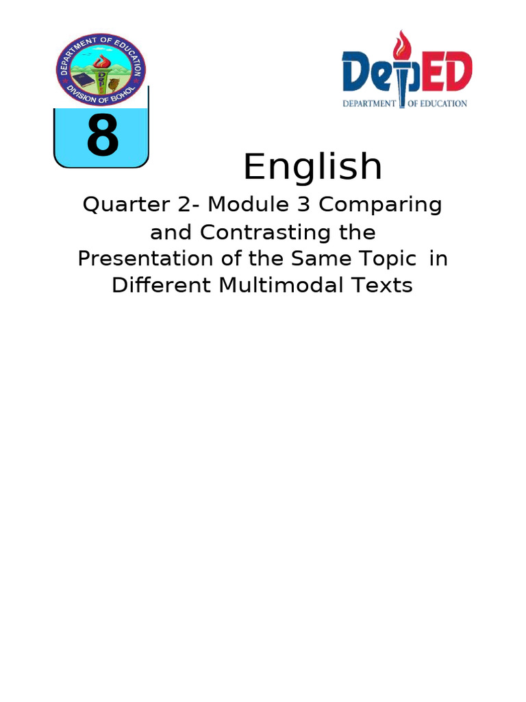 English 8-Quarter 2-Module 3 | PDF | Learning
