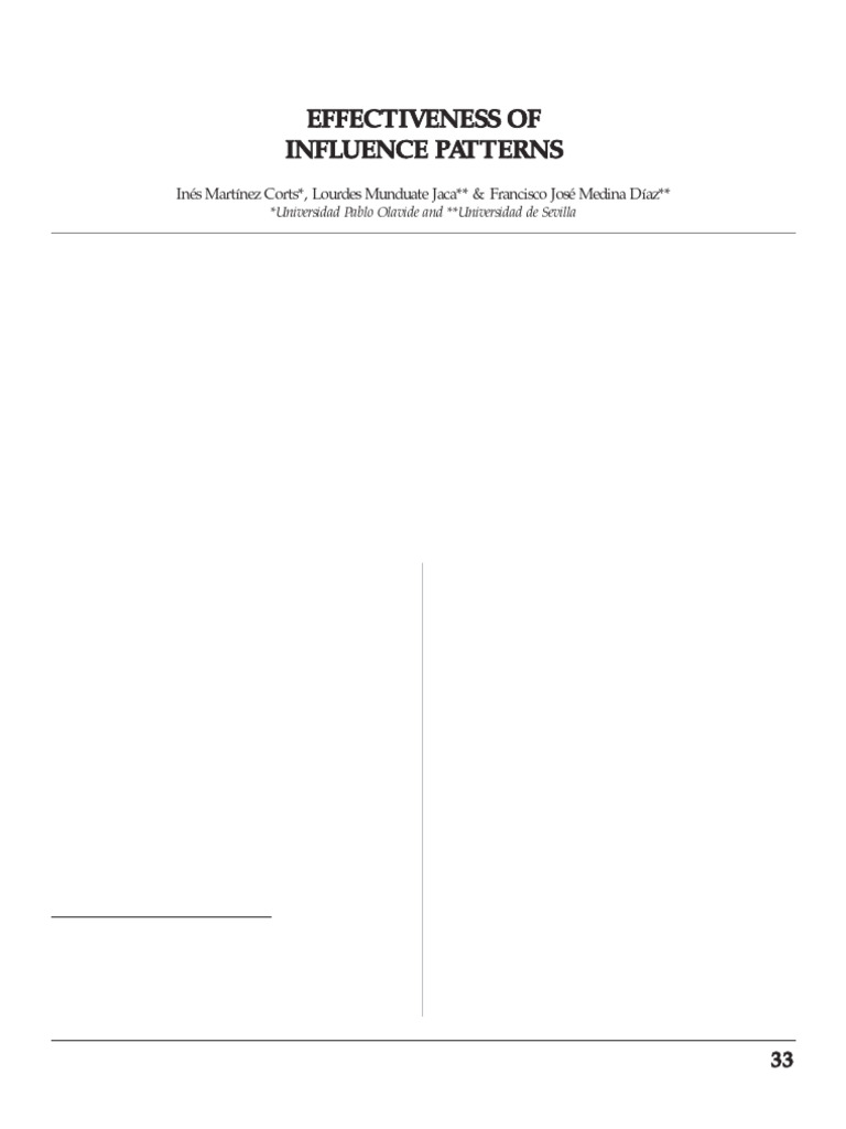 Effectiveness of Influence Patterns | PDF