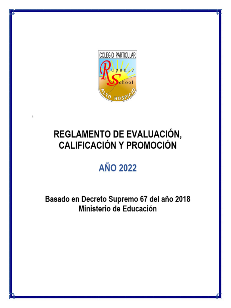 Reglamento de Evaluacion 12747 | PDF