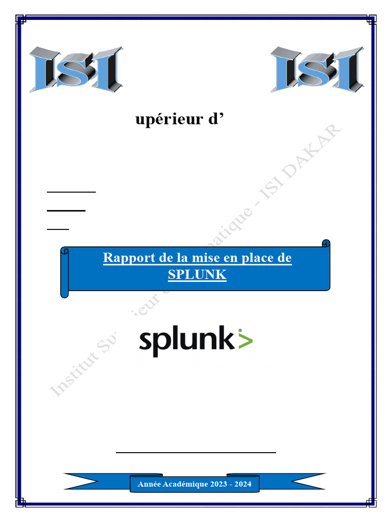 Rapport - Mise en Place de Splunk SIEM | PDF