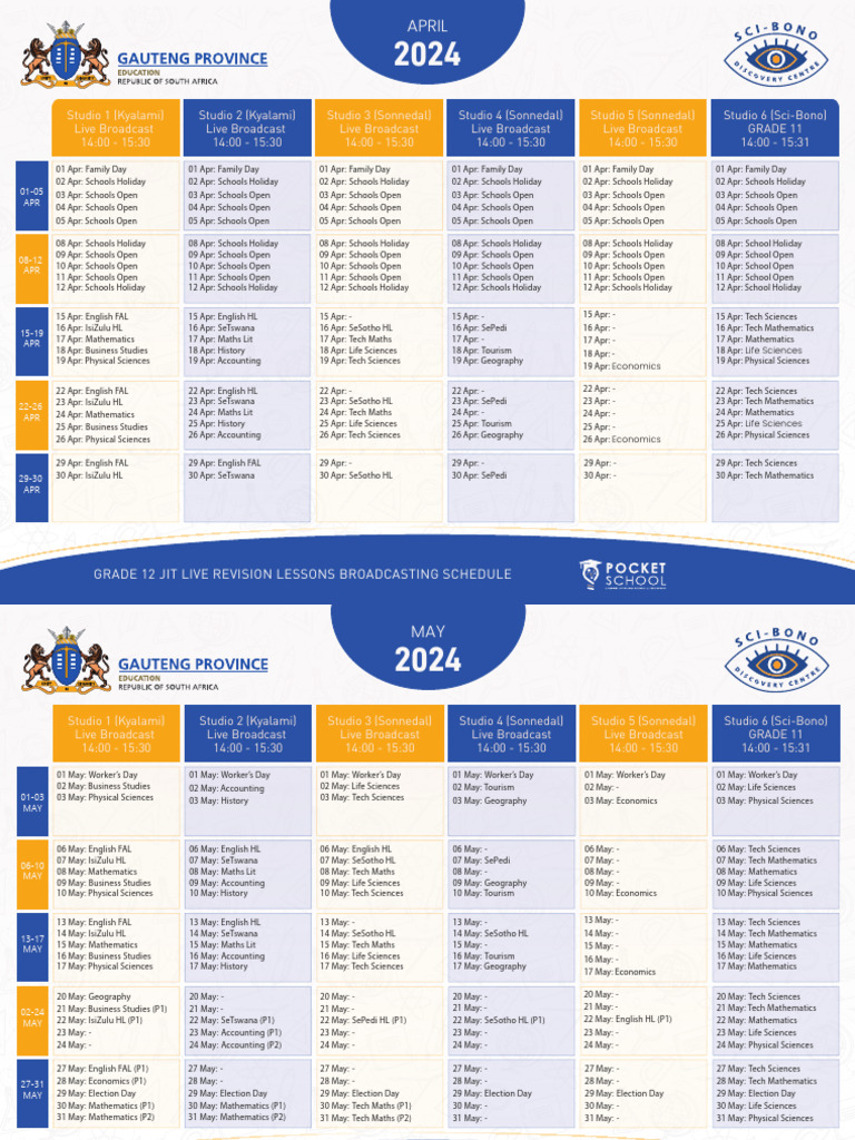 2024 Live Stream Schedule - Apr - Jun 2024 | PDF