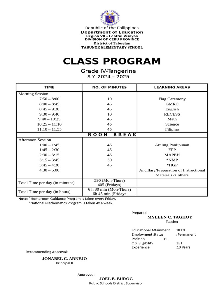 class-program-2024-2025 | PDF class-program-2024-2025 | PDF