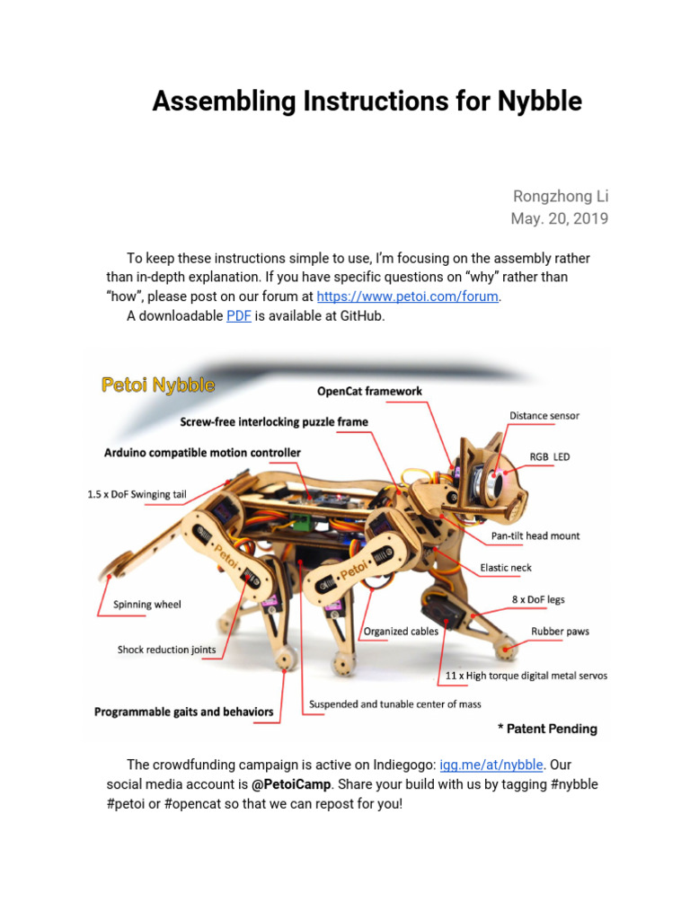 Open Cat Assembling Instructions | PDF