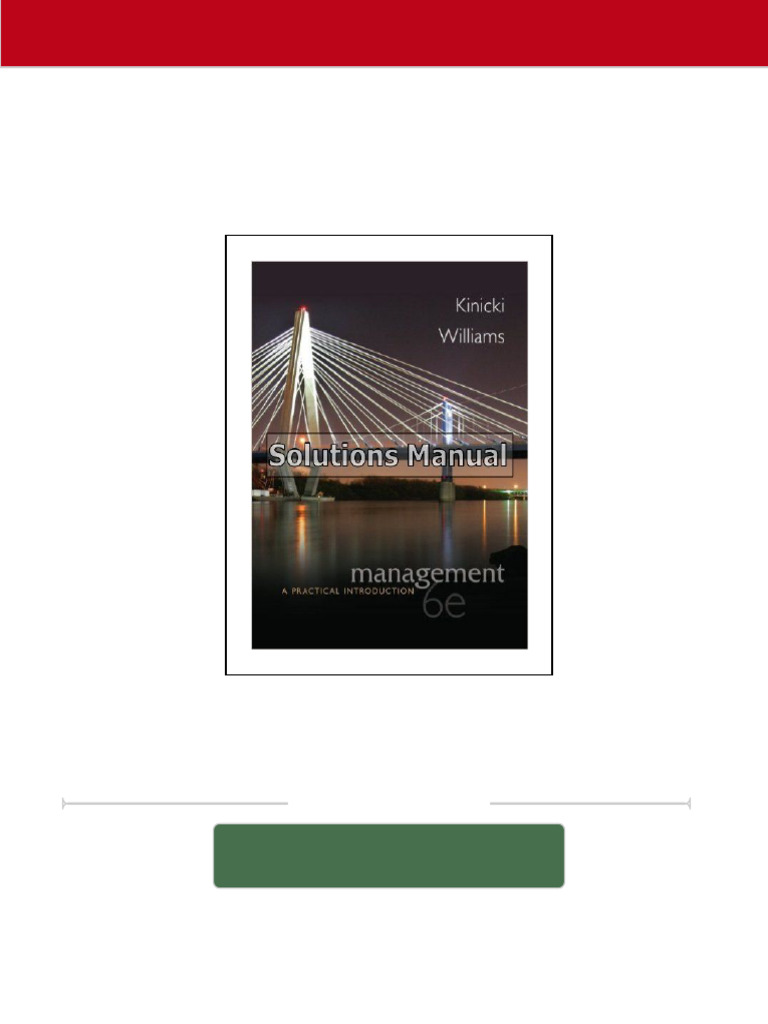 Management A Practical Introduction 7th Edition Kinicki Solutions ...