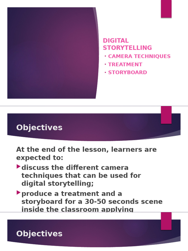 Digital Storytelling: Camera Techniques | PDF | Camera | Business