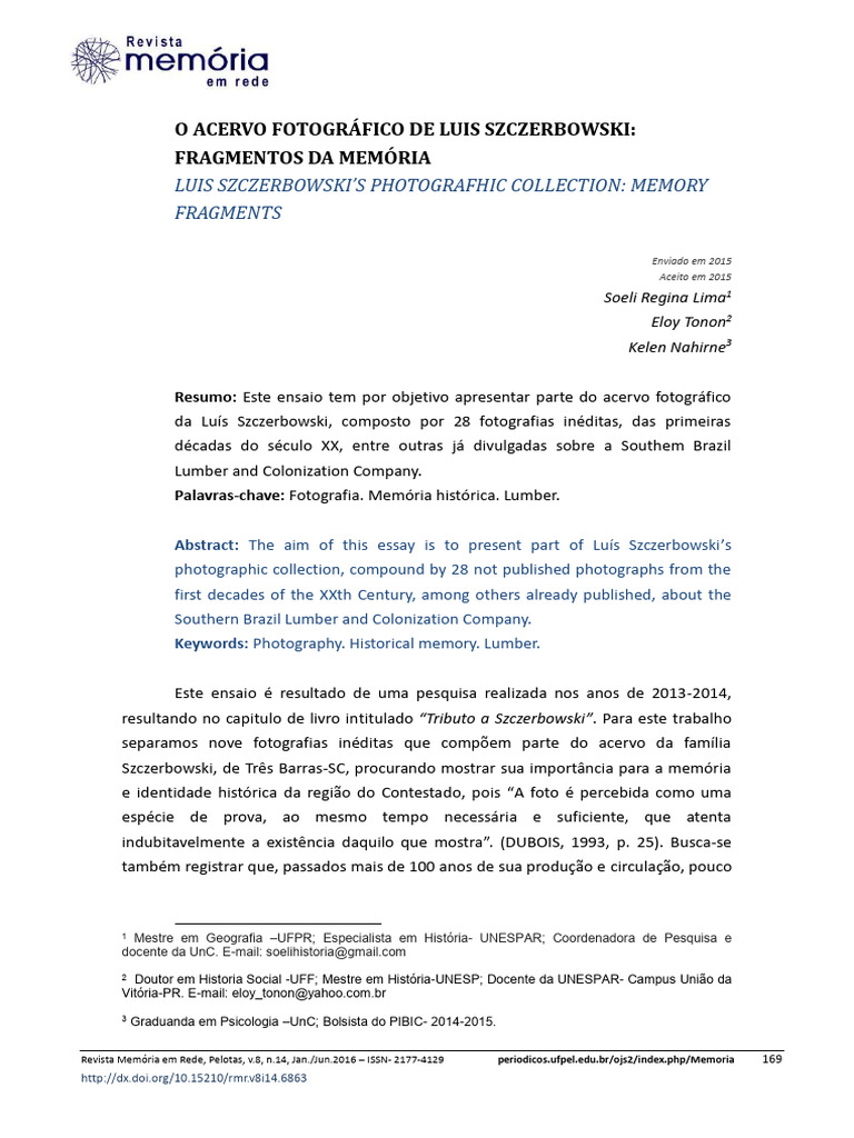 Acervo Fotográfico Ludwik Szczerbowski | PDF