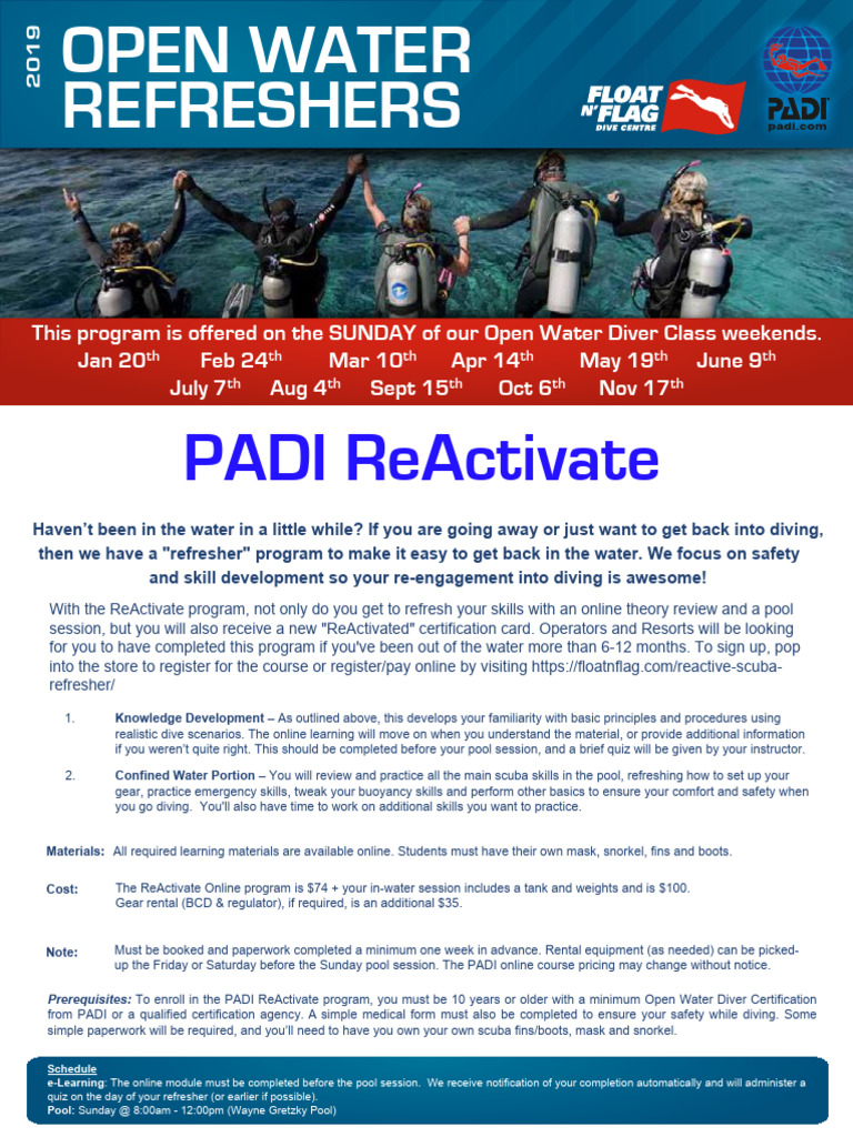 Float N Flag ReActivate Scuba Refresher 2019 | PDF