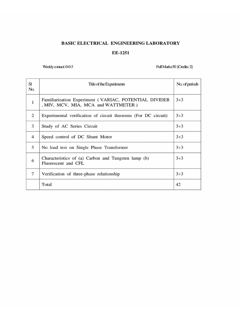 Basic Electrical Engineering Practical | PDF