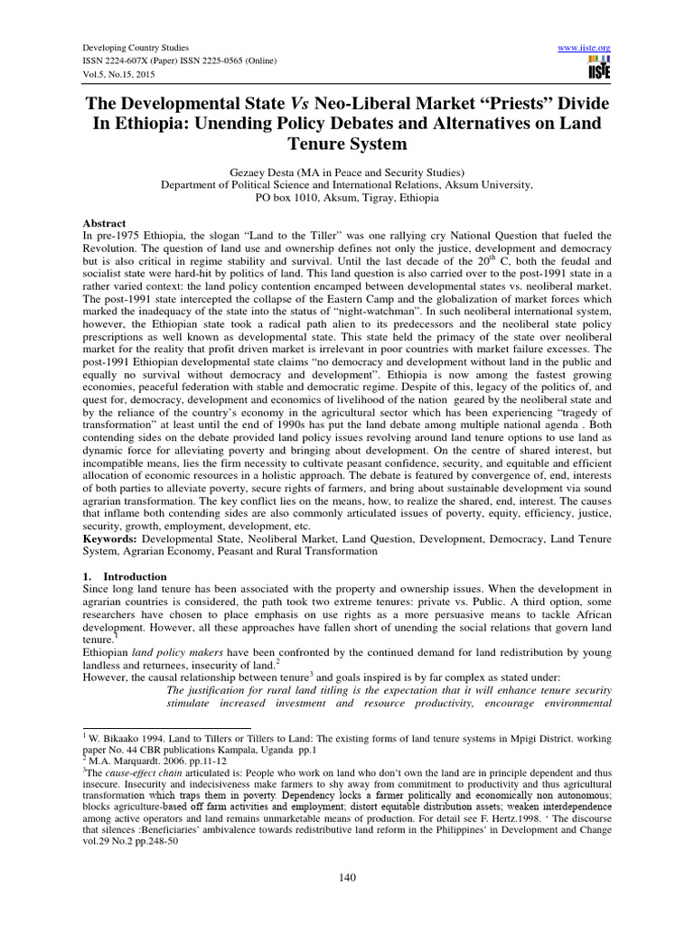 The Developmental State Vs Neo Liberalism State: A Critical Review ...