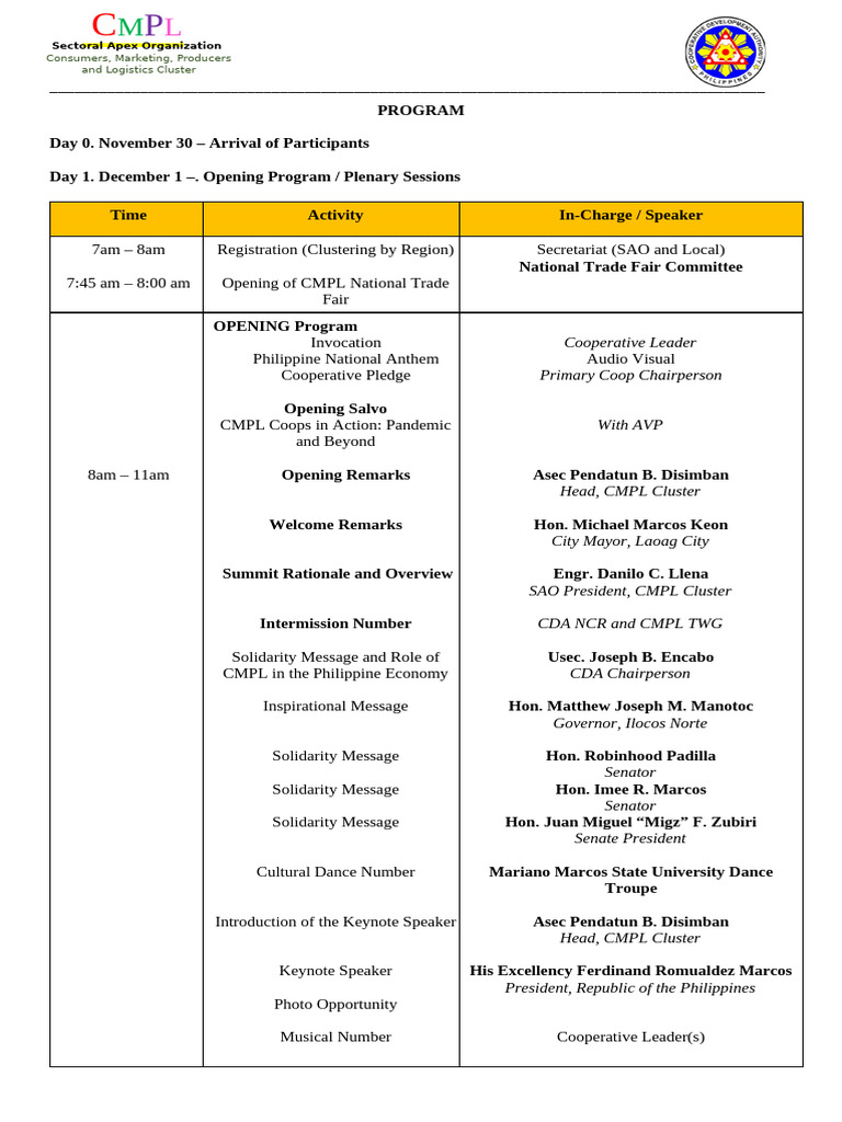 CMPL Summit Program | PDF