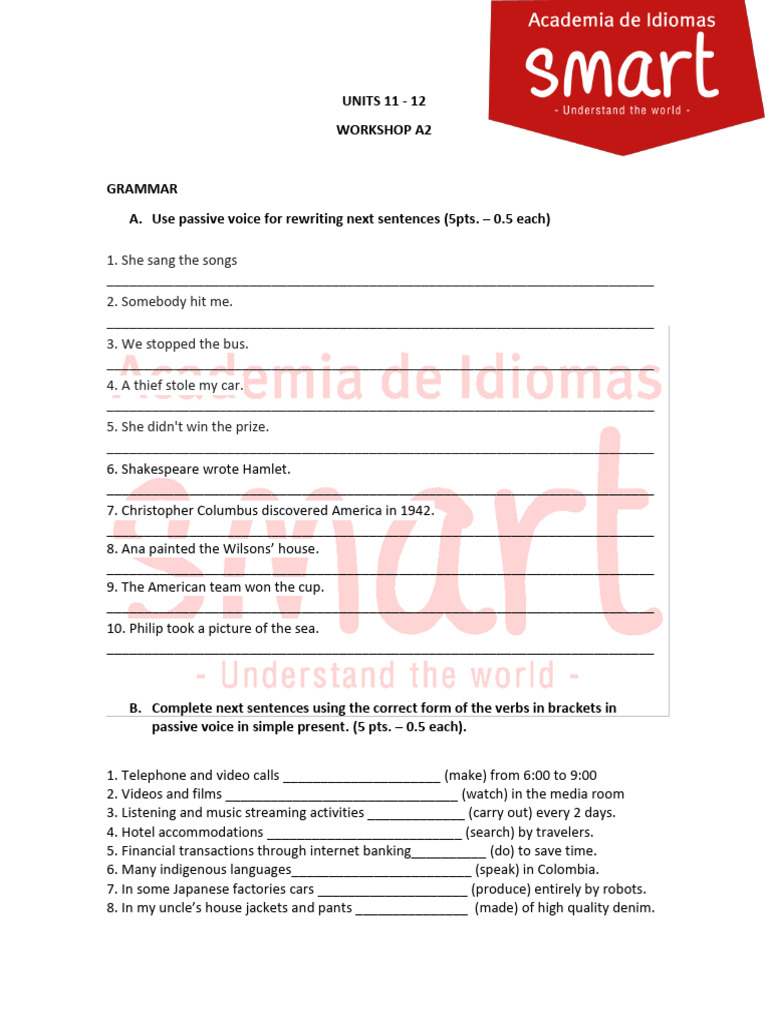 Units 11-12 Workshop A2 | PDF