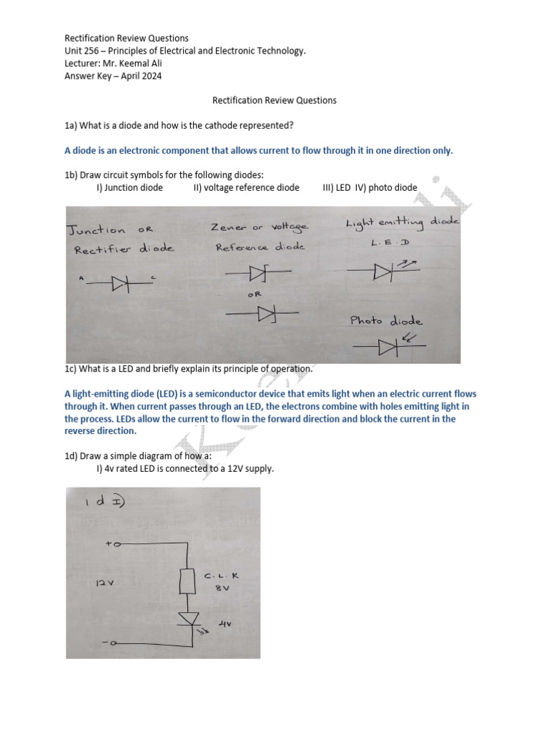 Rectification Review Answers | PDF