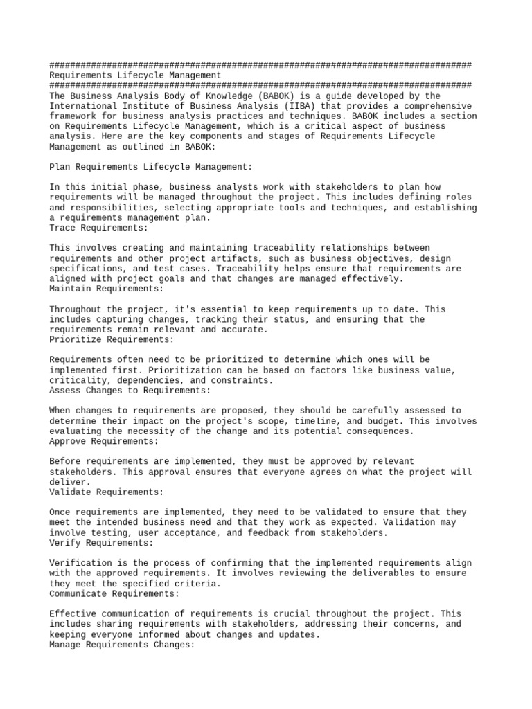 Requirements Lifecycle Management Pdf
