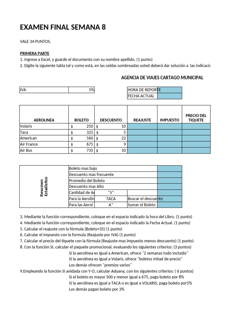 Examen 8 Intermedio | PDF