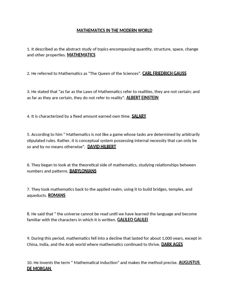 Mathematics in The Modern World | PDF