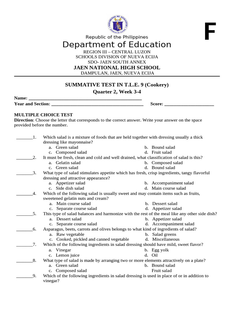 Q2 Week3 4 Standardized Summative Test | PDF
